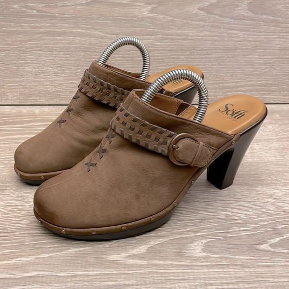 Sofft | Shoes | Sofftclogsmules Brown Leather Womens Size 85m Model ...